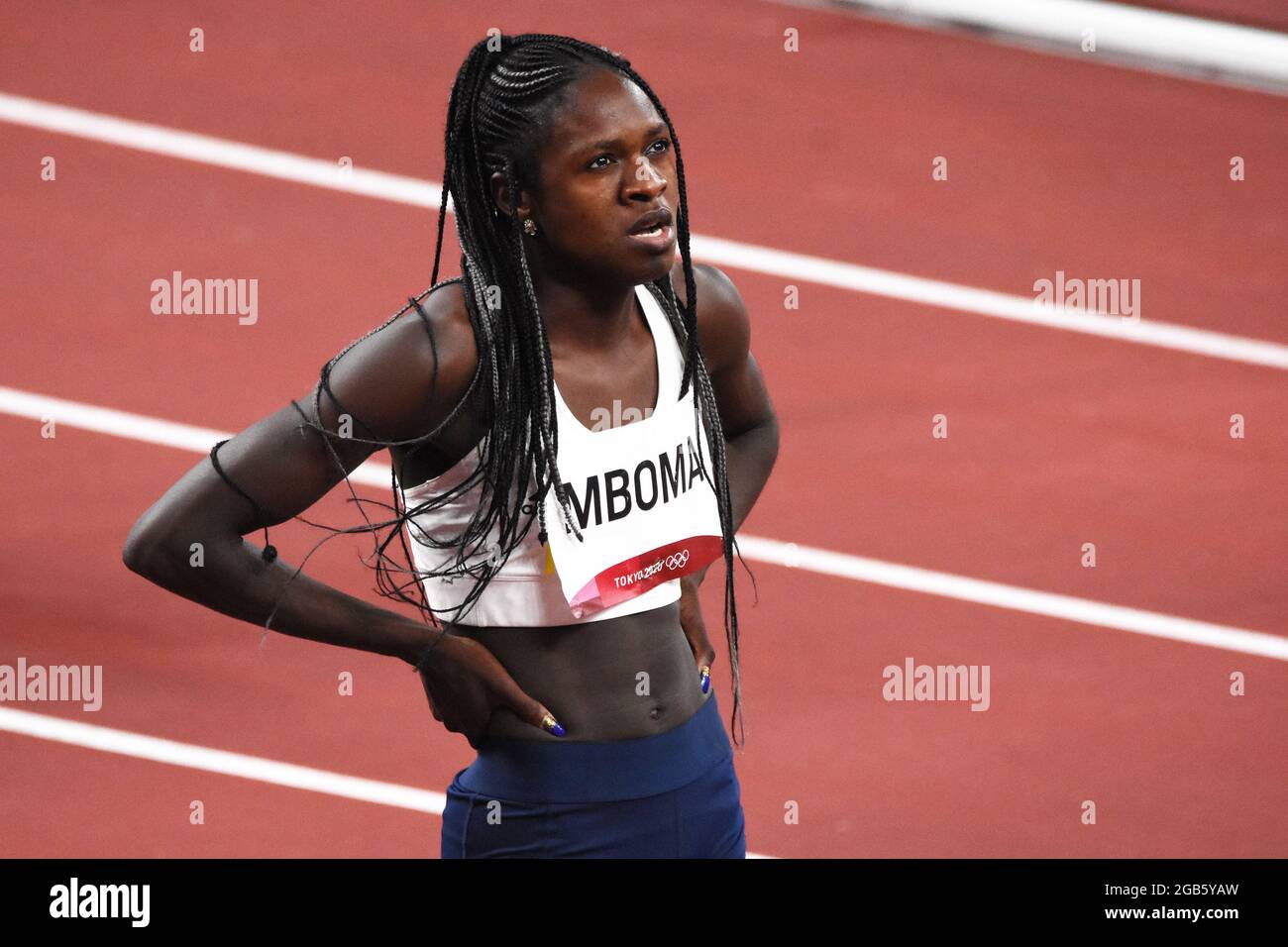 Christine MBoma (NAM) competes on women's 200m semi-final during the ...