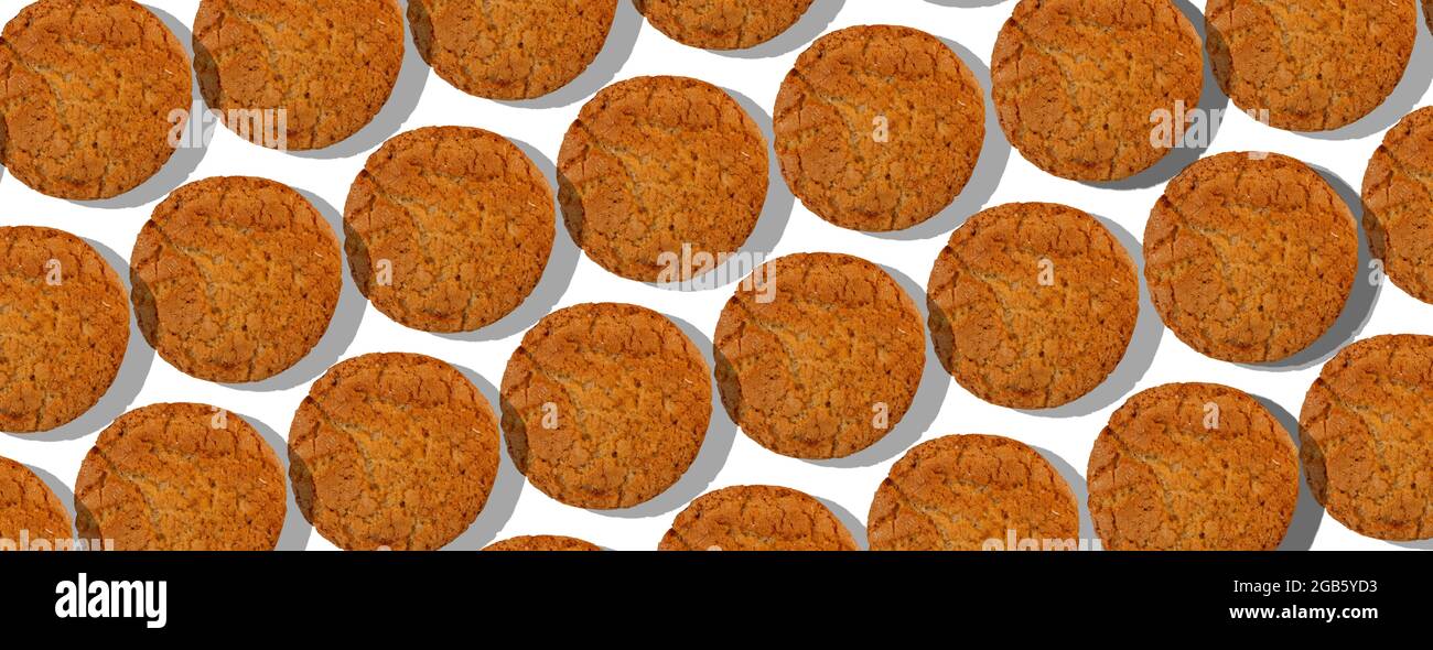 texture of oatmeal cookies on a white background Stock Photo - Alamy