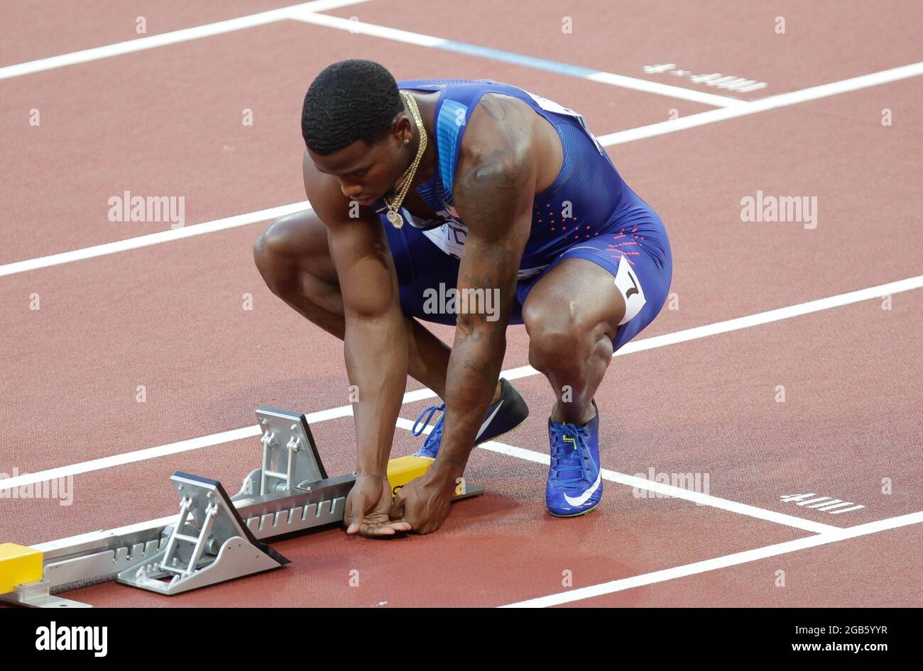 Gil Roberts (USA) during the 3eme Heat Semi-Final Series of the Men's ...