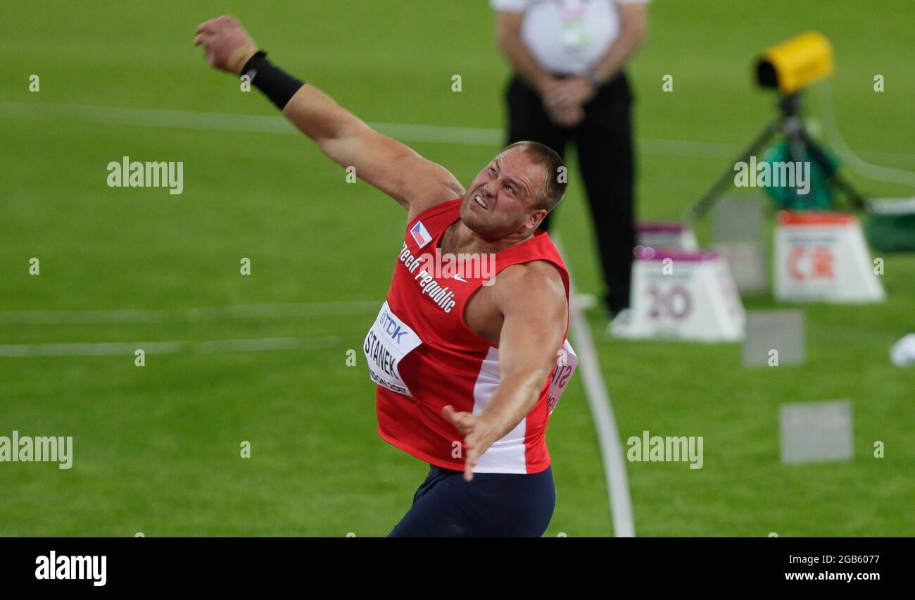 Tomáš Stanek (tcheque) during the Shot Put Men Final of the IAAF World ...