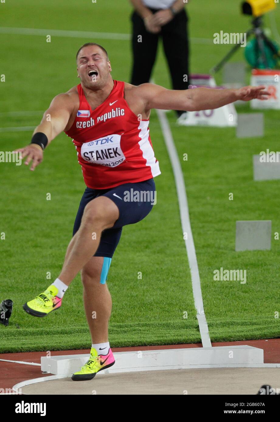 Tomáš Stanek (tcheque) during the Shot Put Men Final of the IAAF World ...