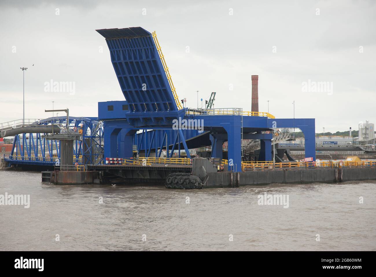 Blue landing stage Bootle docks Liverpool Stock Photo - Alamy