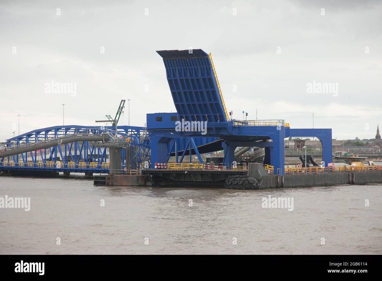 Blue landing stage Bootle docks Liverpool Stock Photo - Alamy