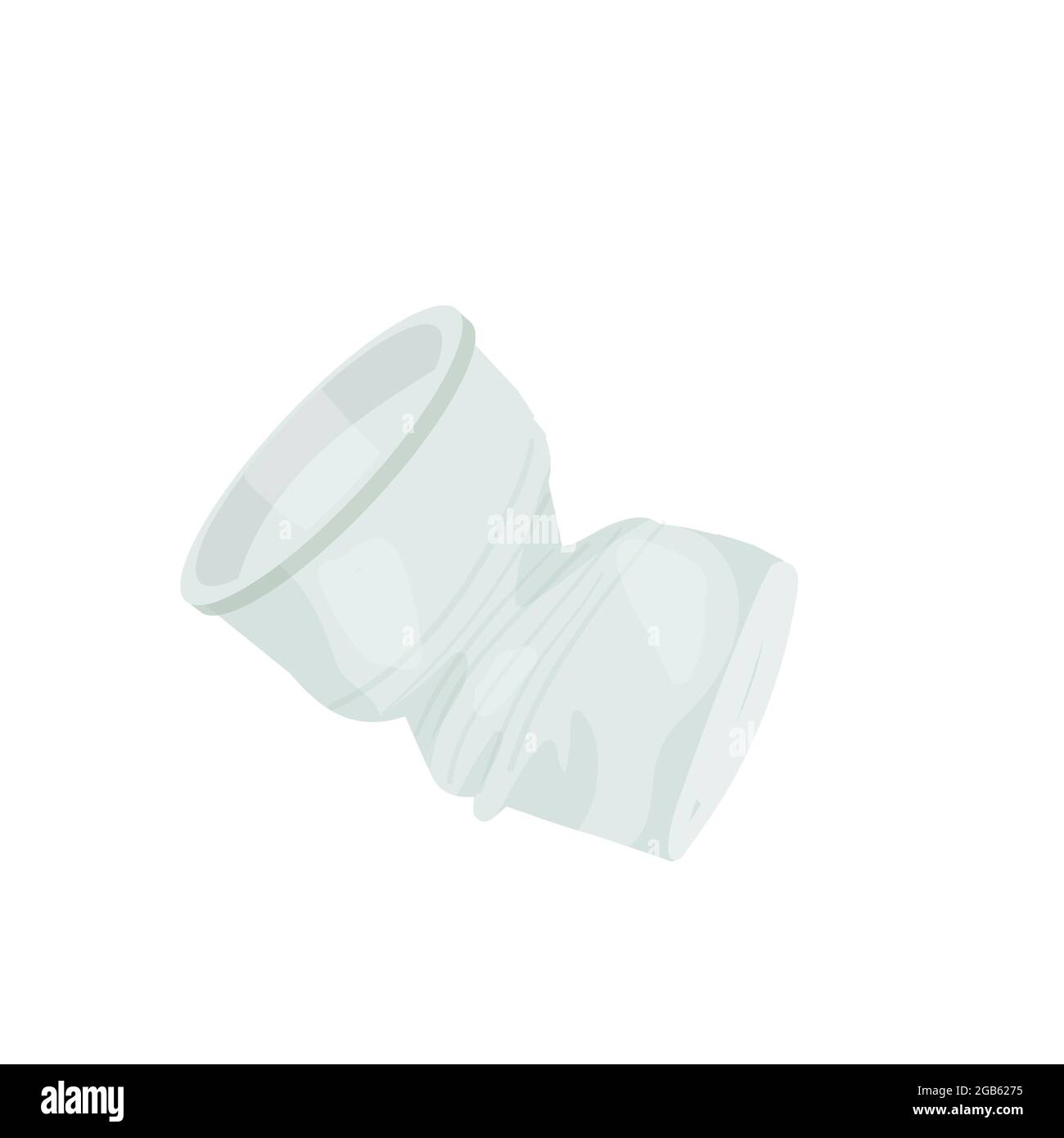 Crumpled plastic cup from dump landfill, ecology pollution ...