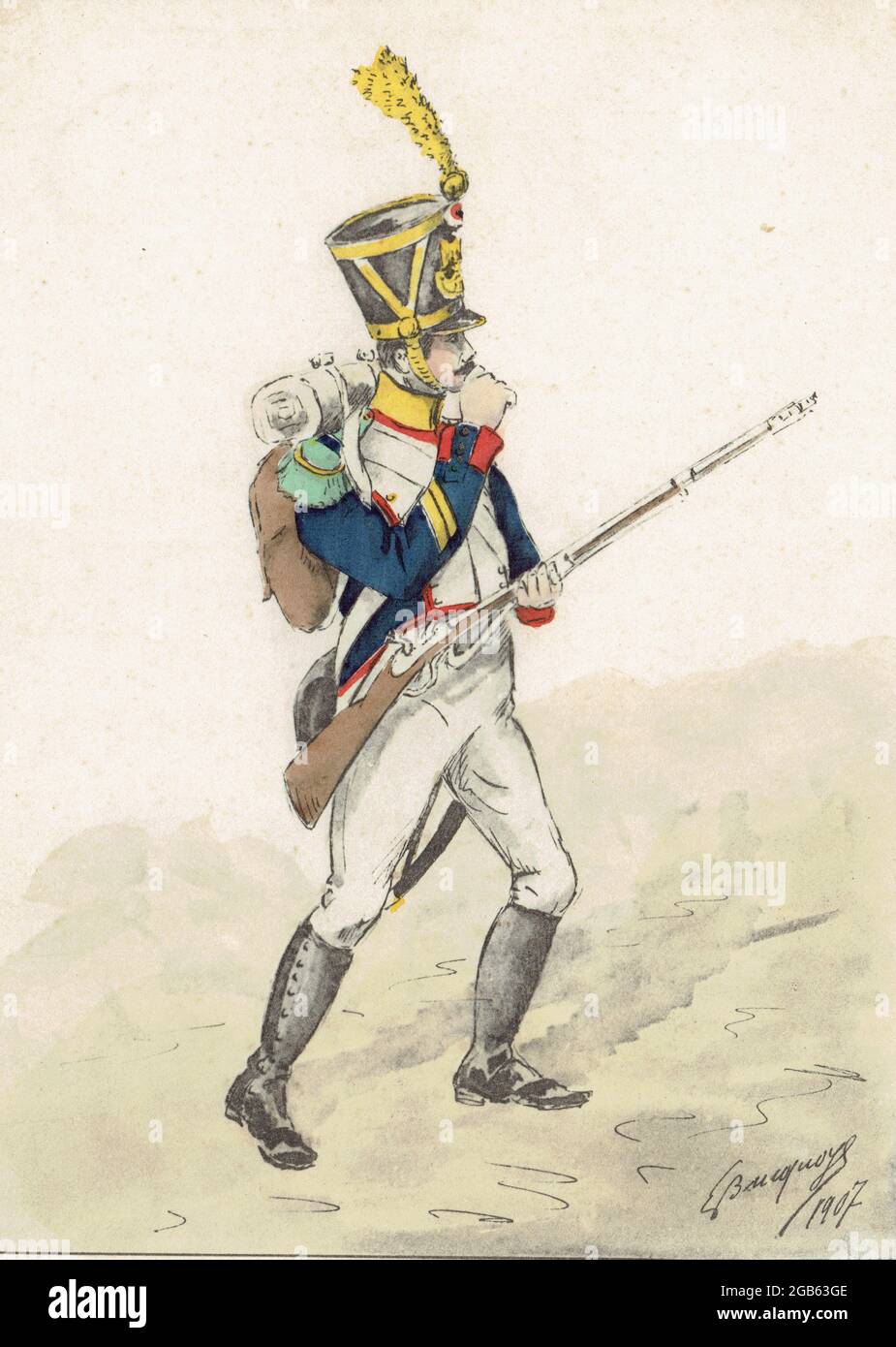 voltigeur d'infanterie de ligne après 1812 Stock Photo - Alamy
