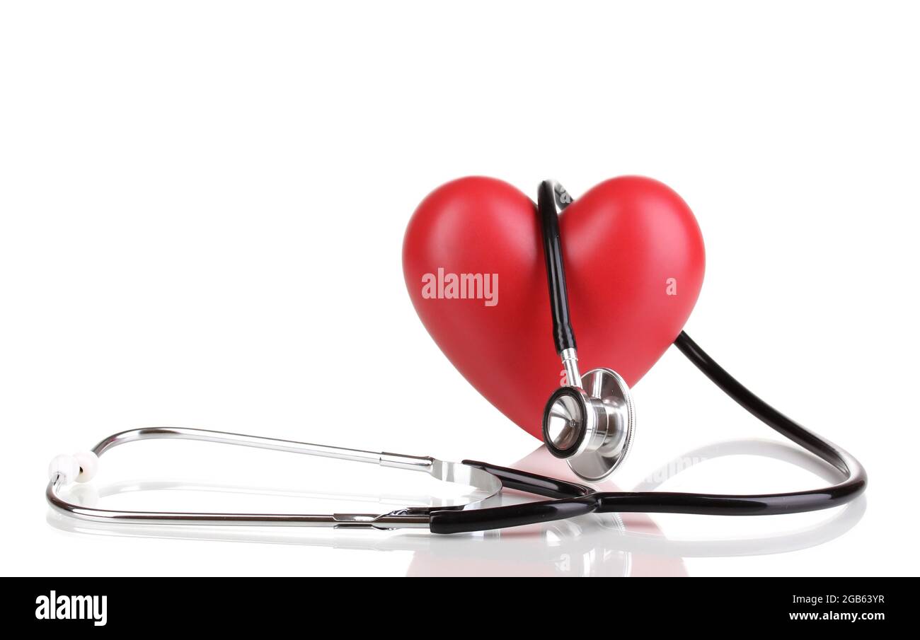 Medical stethoscope and heart isolated on white Stock Photo - Alamy