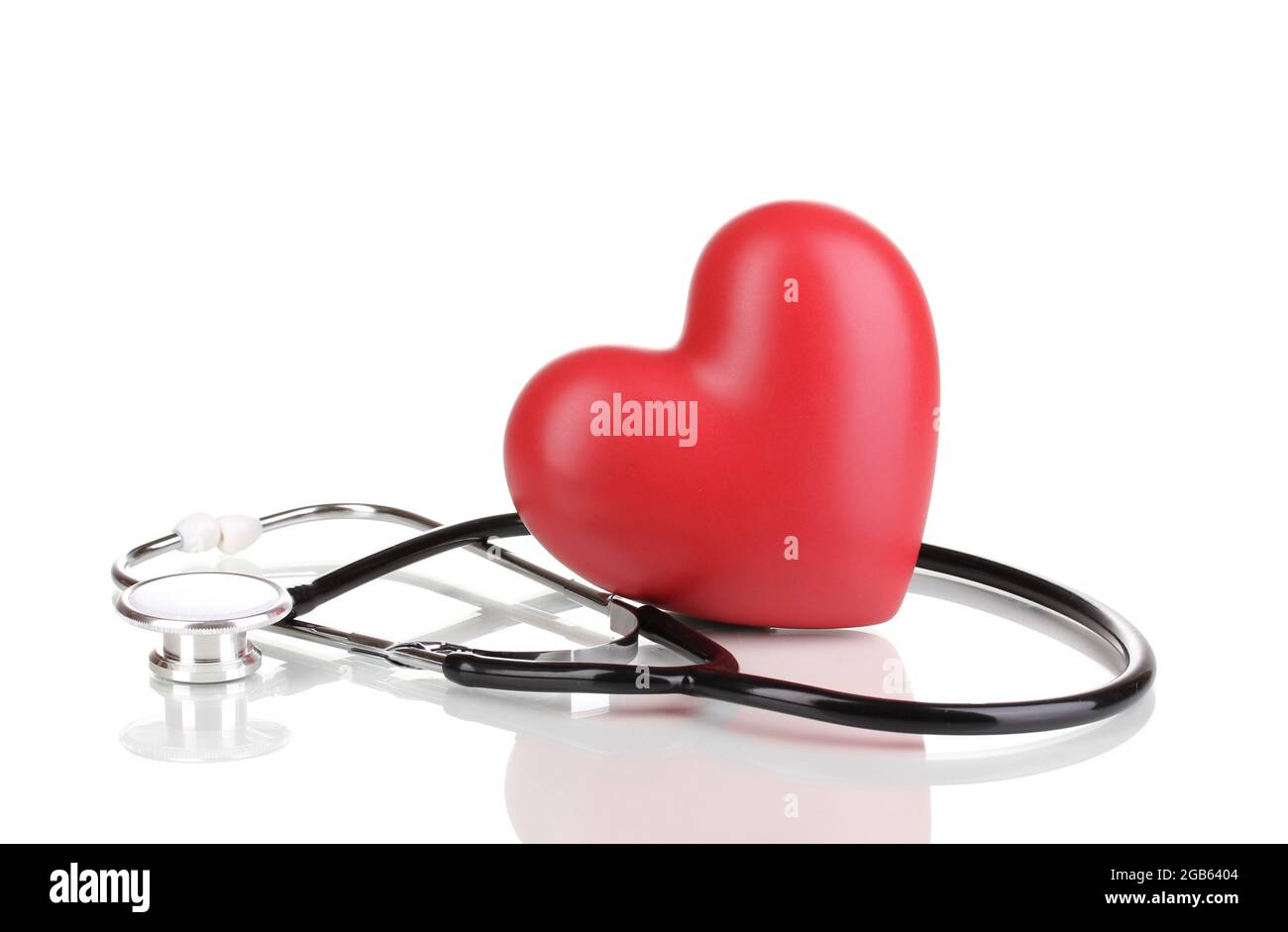 Medical stethoscope and heart isolated on white Stock Photo - Alamy