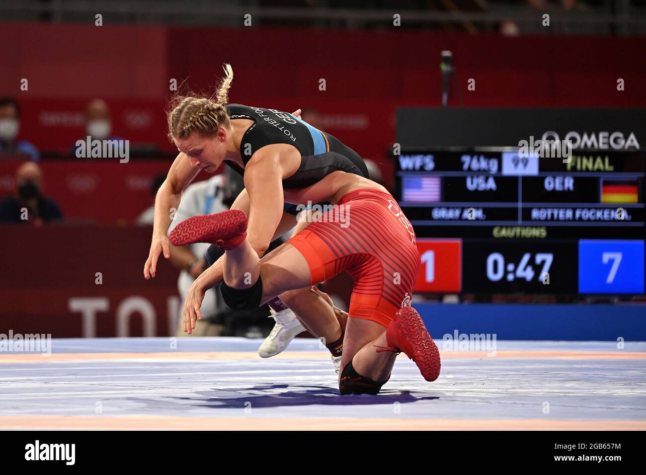 Aline Rotter Focken (GER) in action versus Adeline Maria GRAY (USA ...