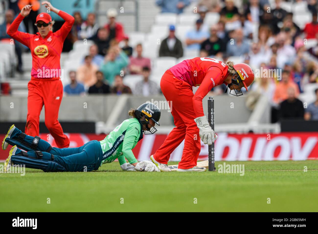 LONDON, UNITED KINGDOM. 02th Aug, 2021. Fran Wilson of Oval Invincibles ...