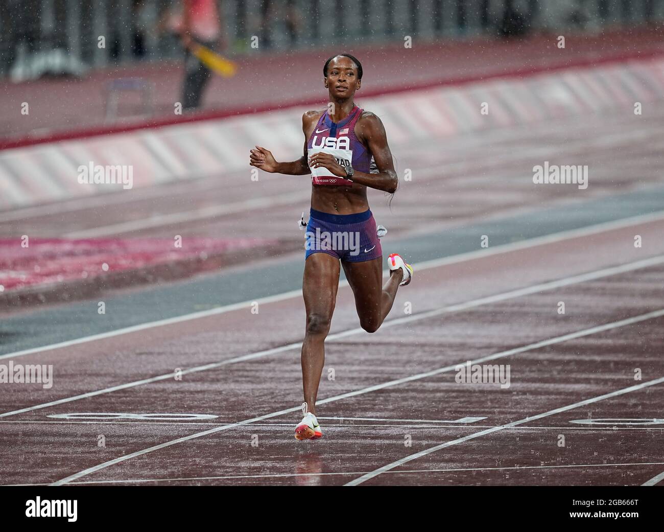 August 2, 2021: Dalilah Muhammad during 400 meter hurdles for women at ...