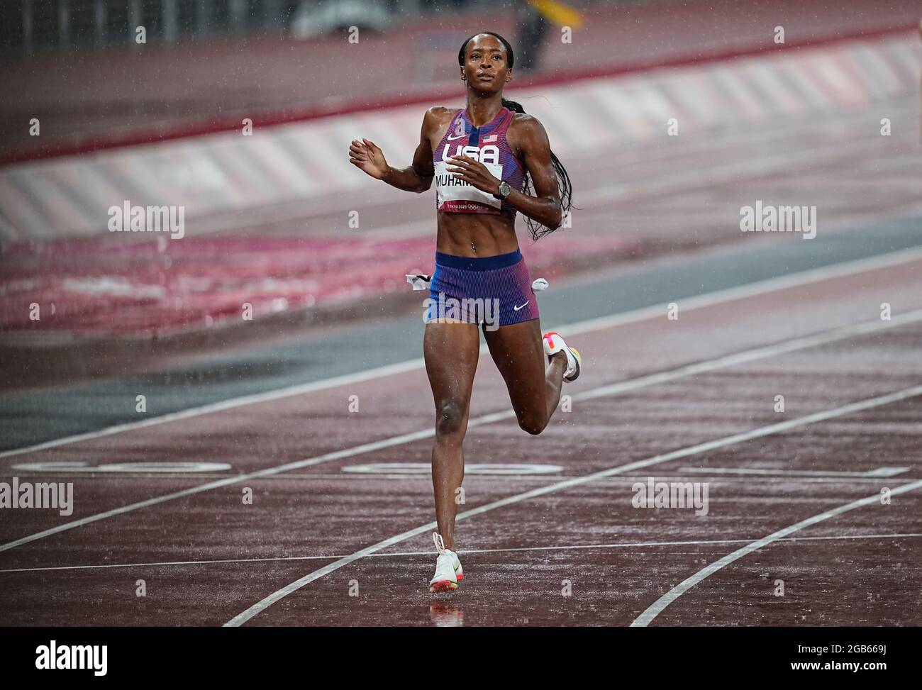 August 2, 2021: Dalilah Muhammad during 400 meter hurdles for women at ...