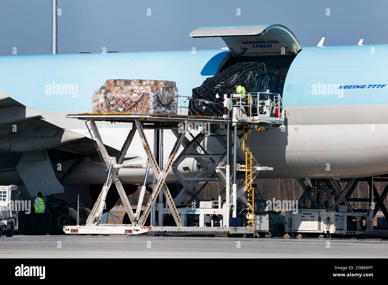 Budapest, Hungary - February 28, 2016: Korean Air cargo plane at ...