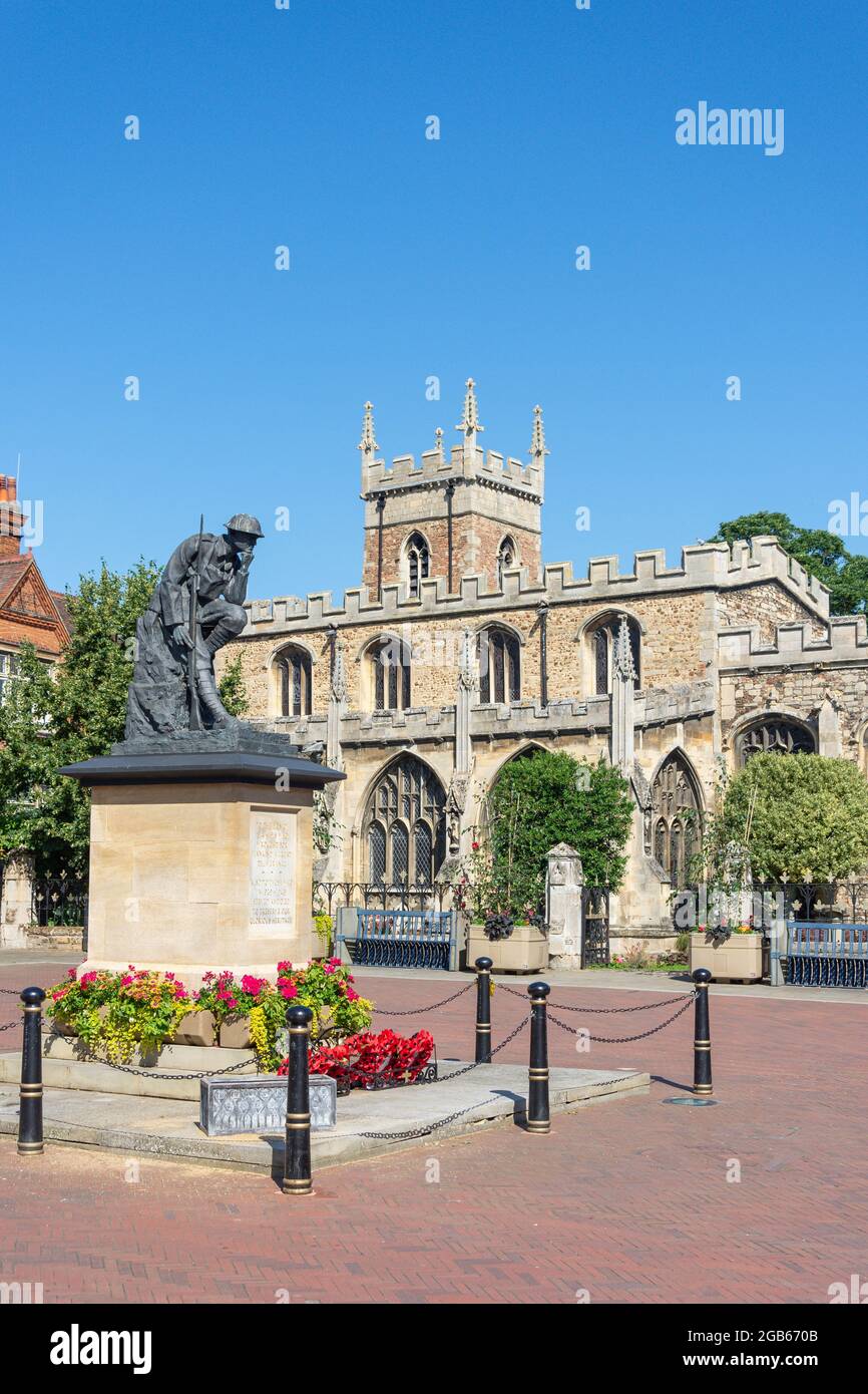 All Saints' Church and War Memorial, Market Square, Huntingdon ...