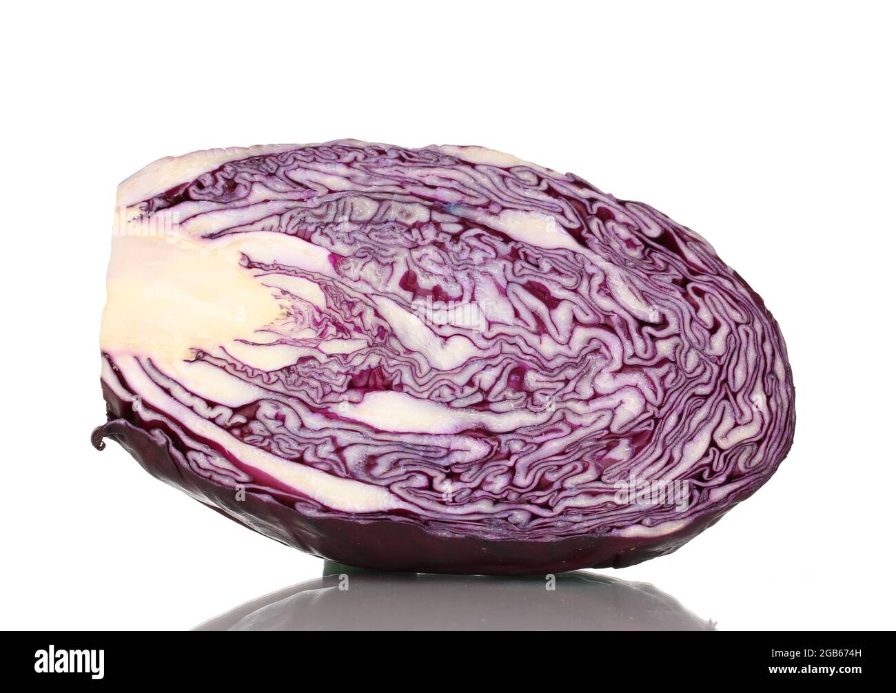 Fresh red cabbage cross section isolated on white Stock Photo - Alamy