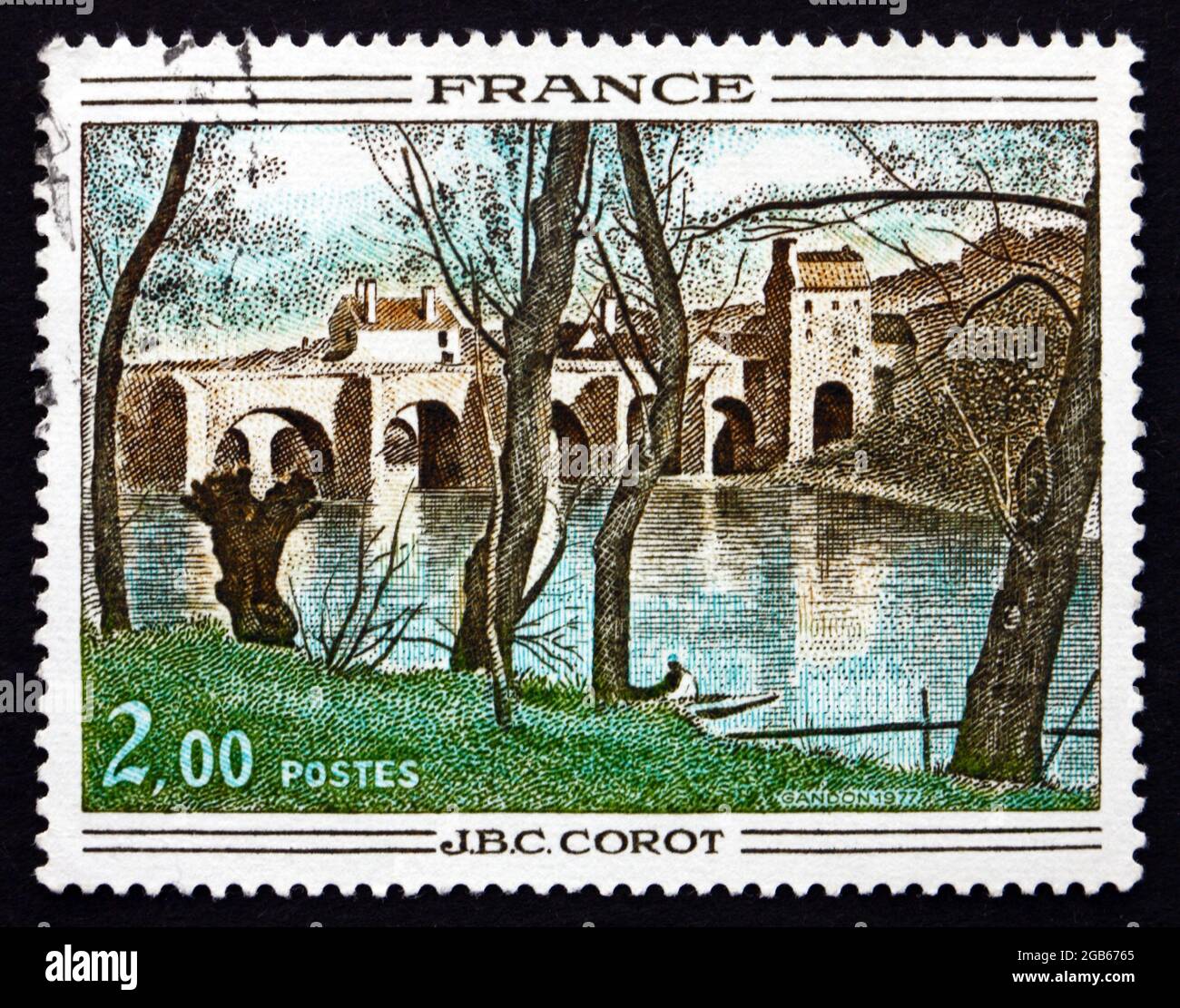 FRANCE - CIRCA 1977: a stamp printed in the France shows Bridge at ...