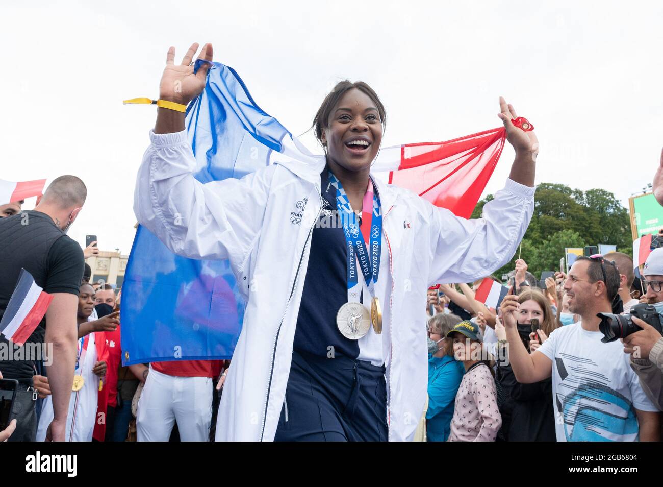 in the Fan Zone during her return from the Tokyo 2020 Olympic Games at ...