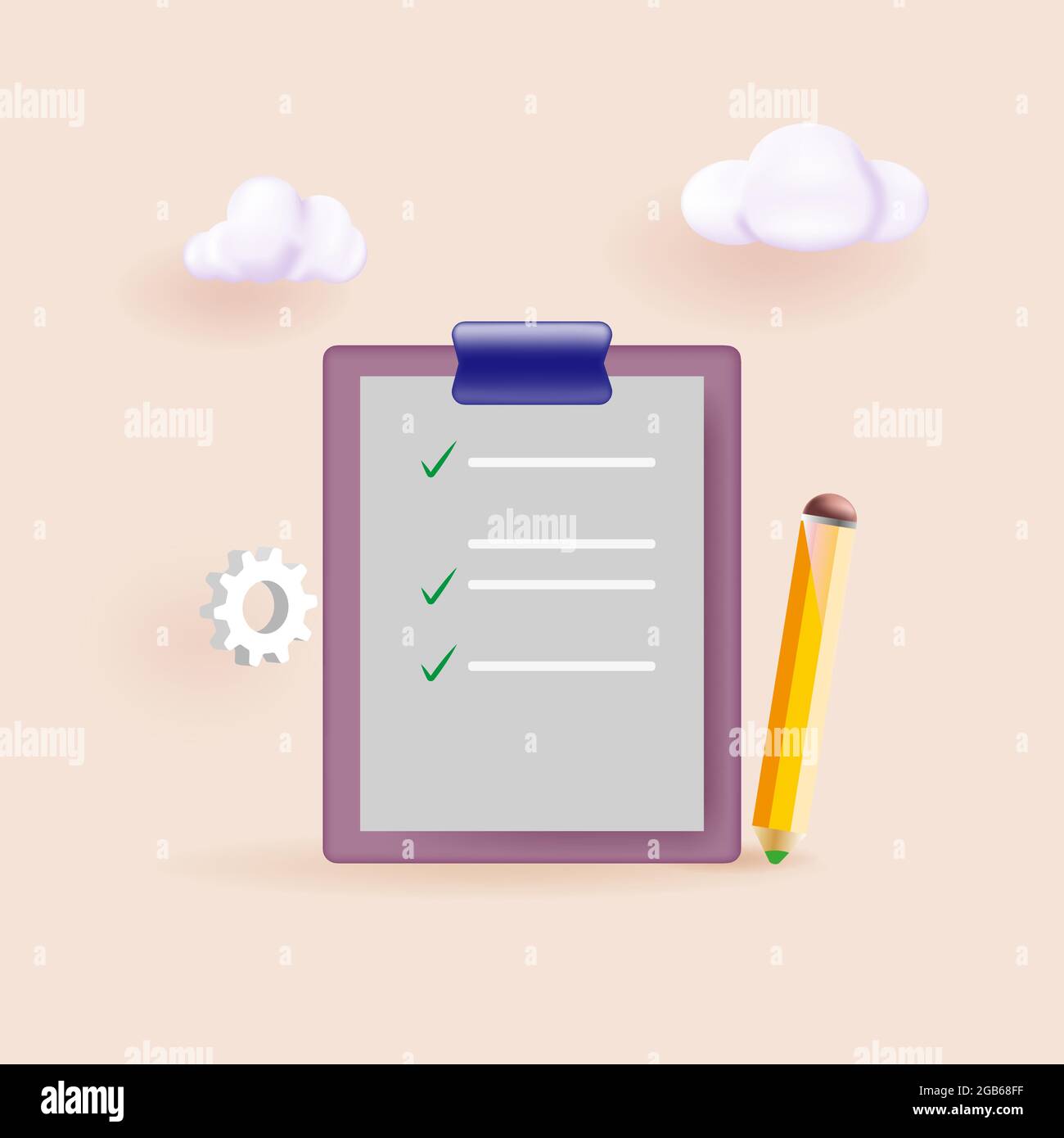 3d Claim Form Clipboard and Paper with a Pencil from Feedback Service ...
