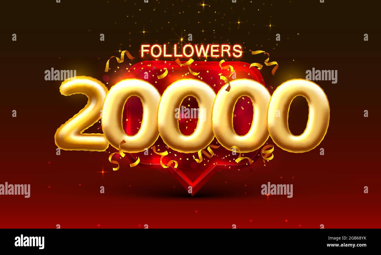 Thank you followers peoples, 20k online social group, happy banner ...