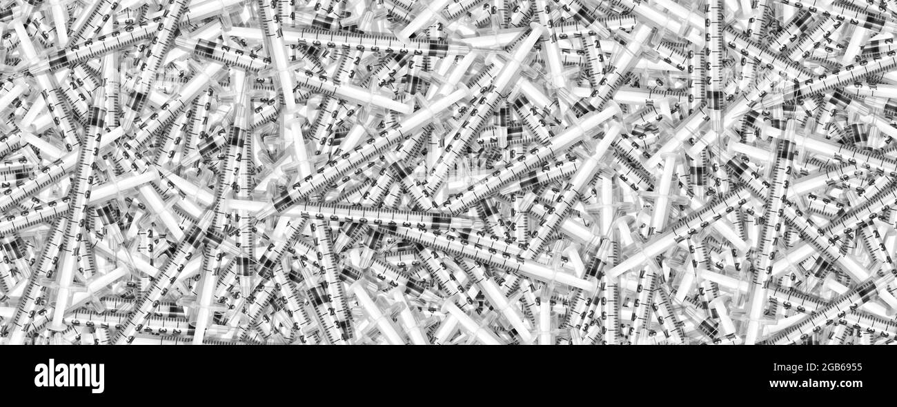 panoramic texture of new medical injection syringes Stock Photo - Alamy