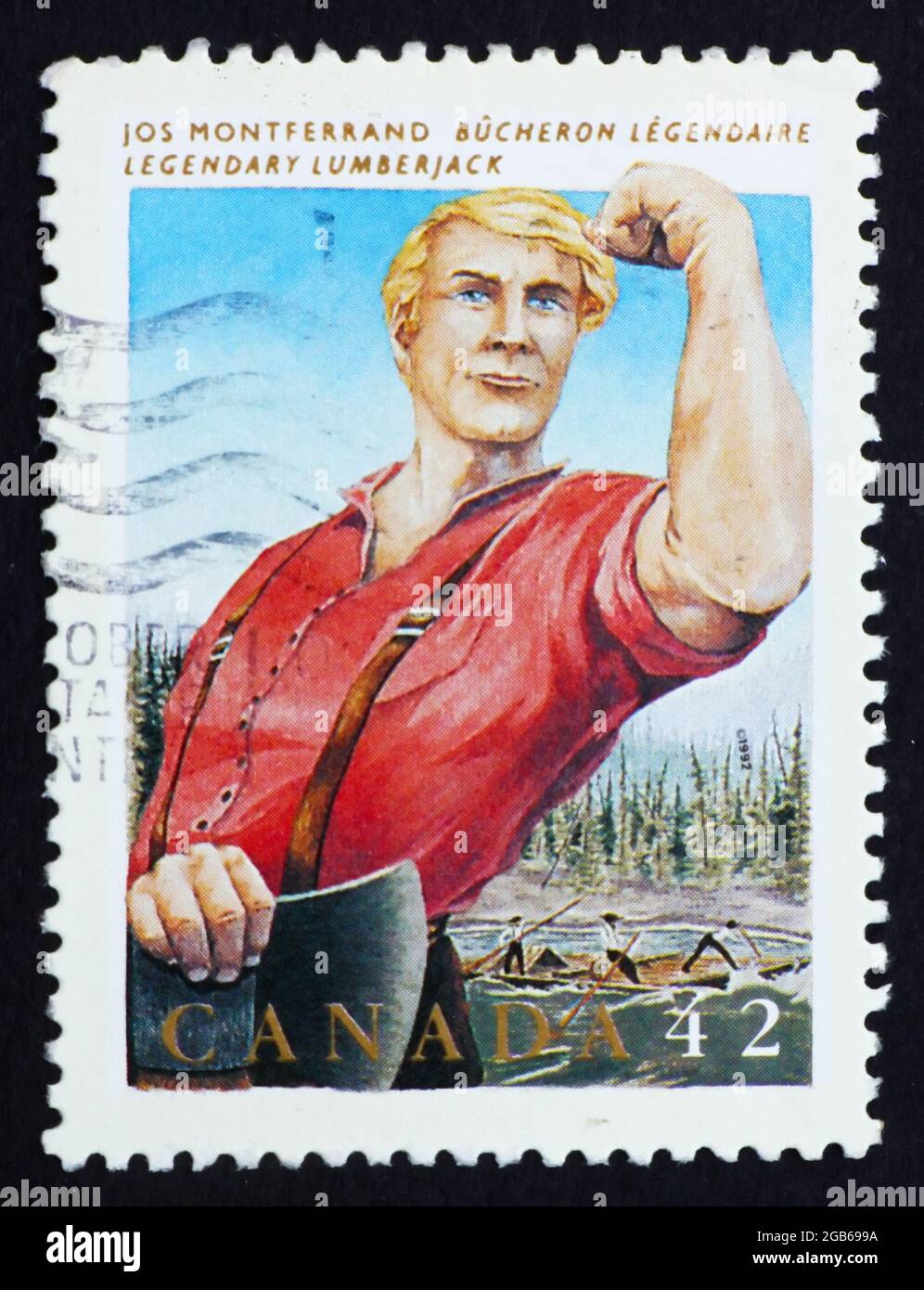 CANADA - CIRCA 1992: a stamp printed in the Canada shows Jos Monferrand ...