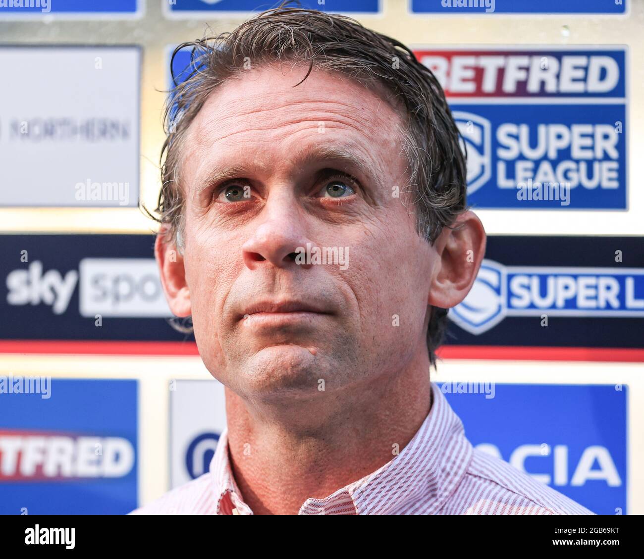 Brett Hodgson Head Coach of Hull FC speaks to Jeanna Brooks of Sky ...