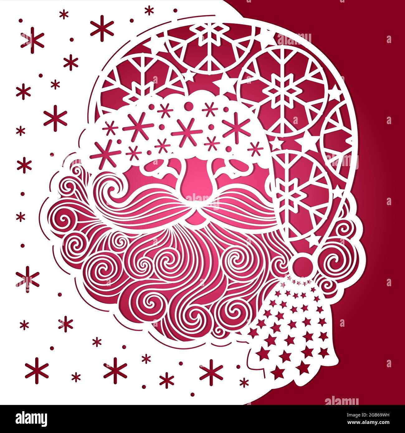 Laser cutting template. Santa Claus head. Vector Stock Vector Image ...