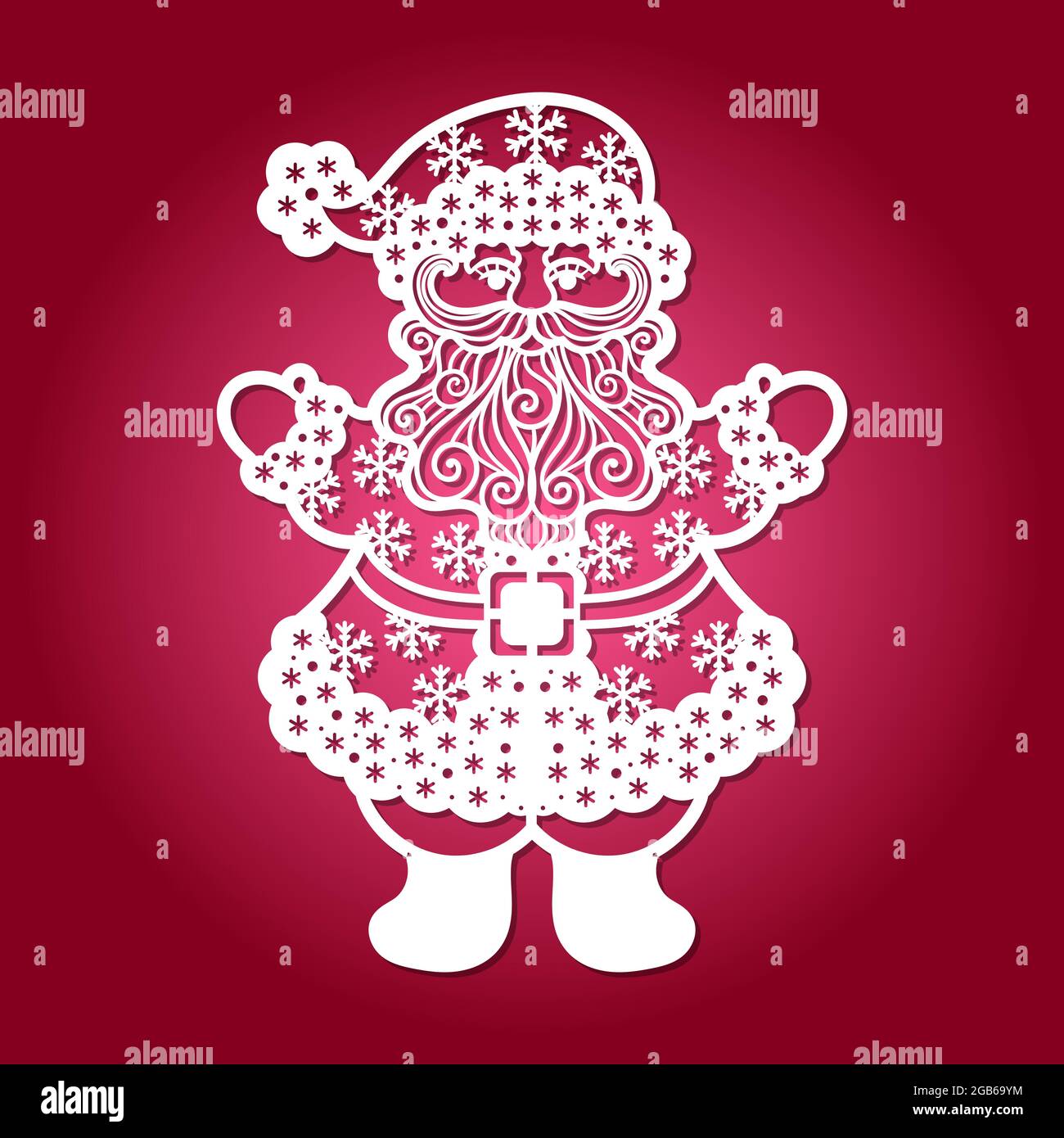 Laser cutting template. Santa Claus. Vector Stock Vector Image & Art ...