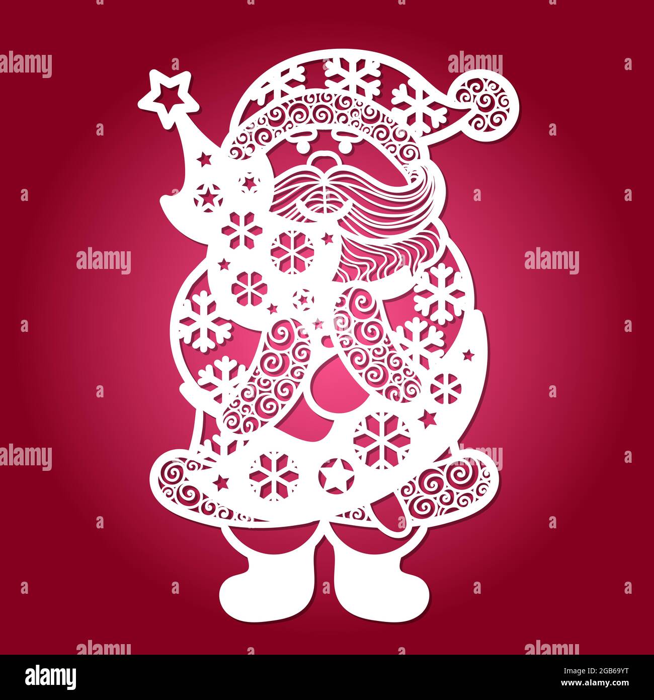 Laser cutting template. Santa Claus. Vector Stock Vector Image & Art ...