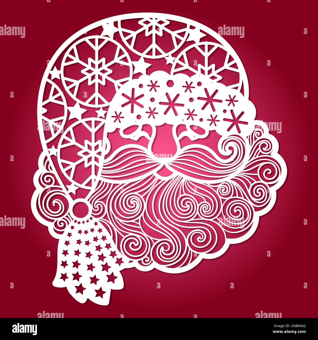 Laser cutting template. Santa Claus head. Vector Stock Vector Image ...