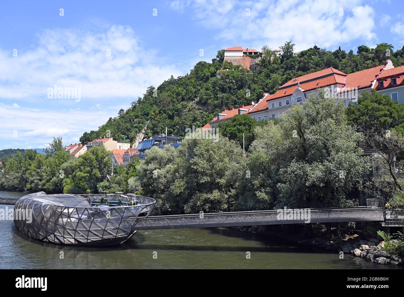 Mur Island Bridge in Graz Austria Stock Photo - Alamy