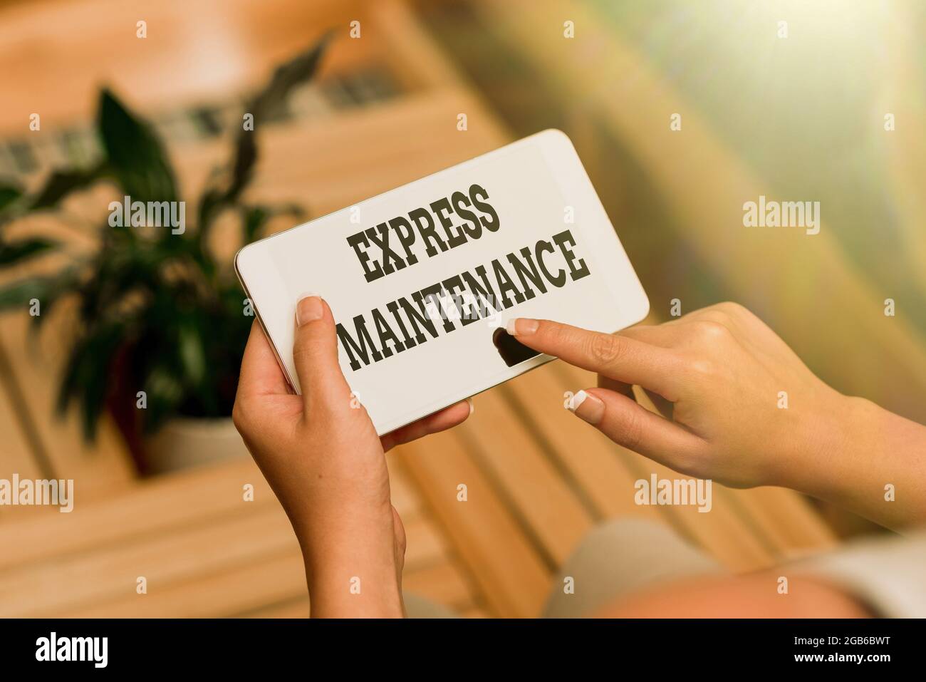 Conceptual caption Express Maintenance, Business idea damage is ...