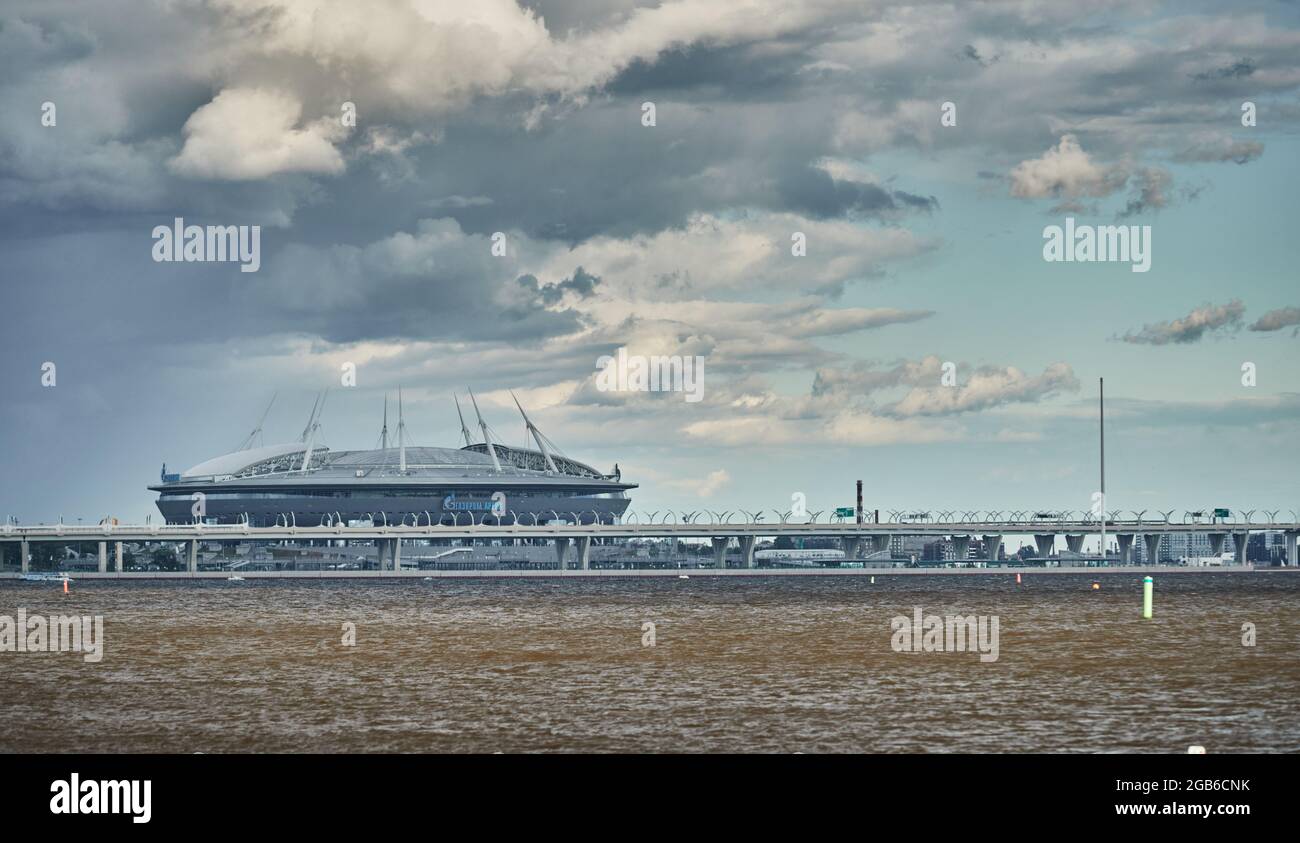 Russia, St.Petersburg, 20 June 2021: New stadium Gazprom Arena and ...