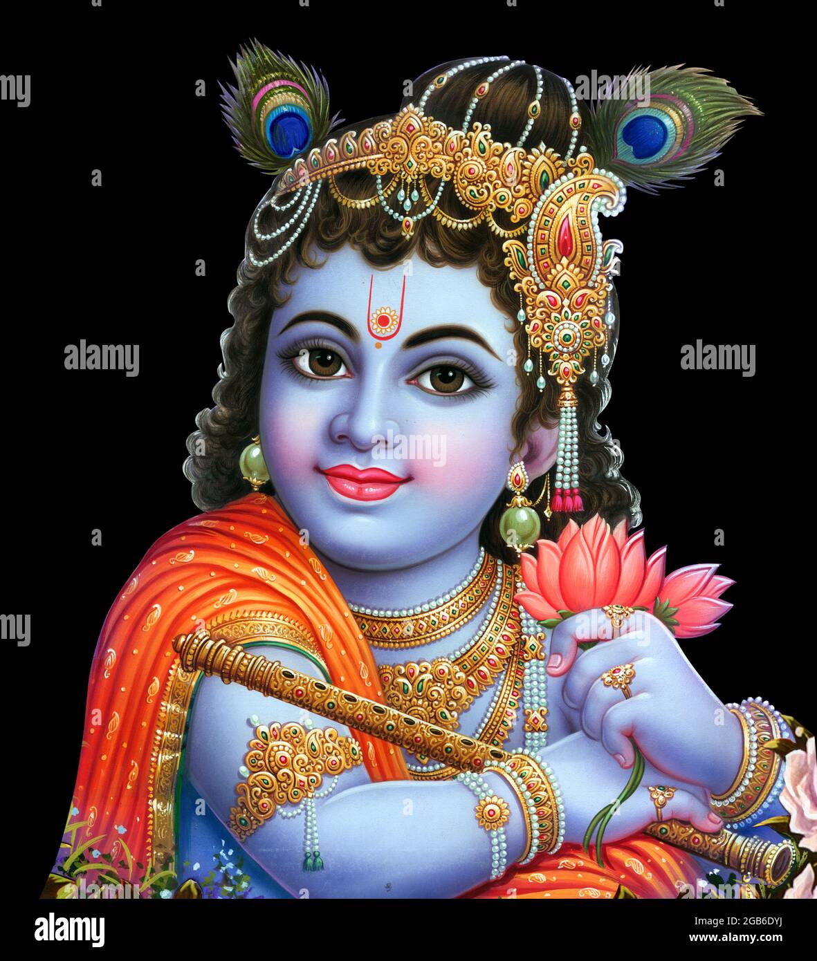 Indian god lord krishna with his flute making magical tunes hi-res stock photography and images ...