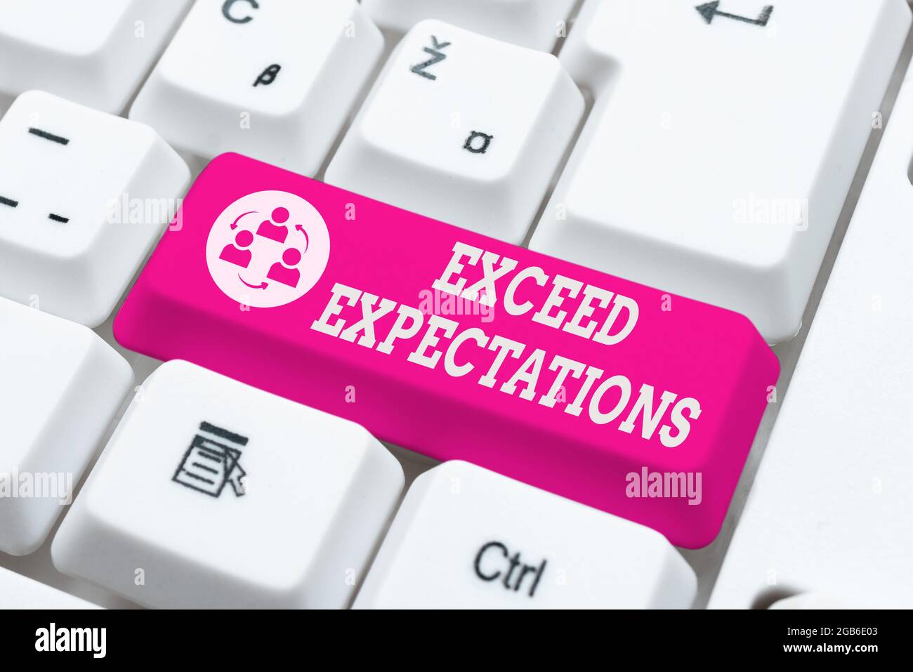 Conceptual caption Exceed Expectations, Business approach able to surpass or beyond the ...