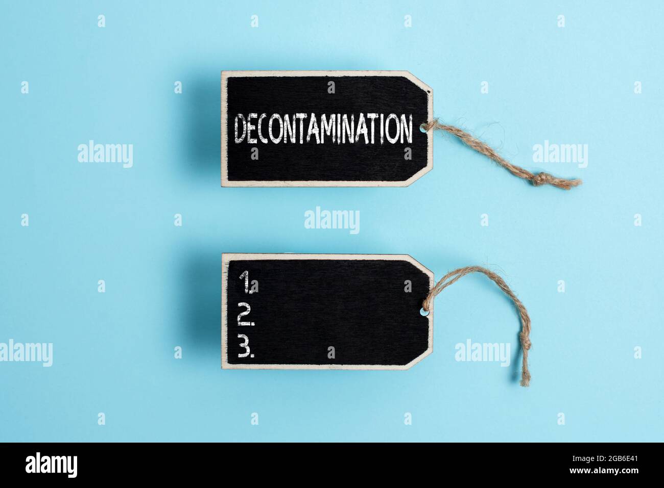 Sign displaying Decontamination, Business overview neutralizing every ...