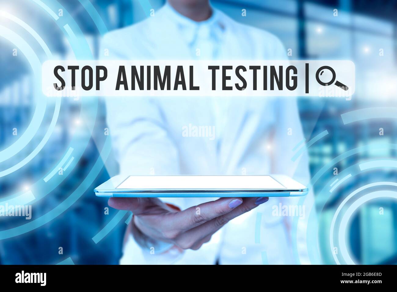 Conceptual caption Stop Animal Testing, Business overview put an end on ...
