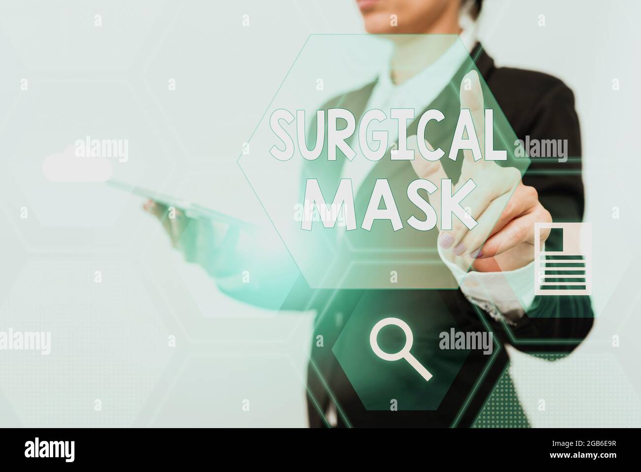 Sign displaying Surgical Mask, Business concept worn by health ...