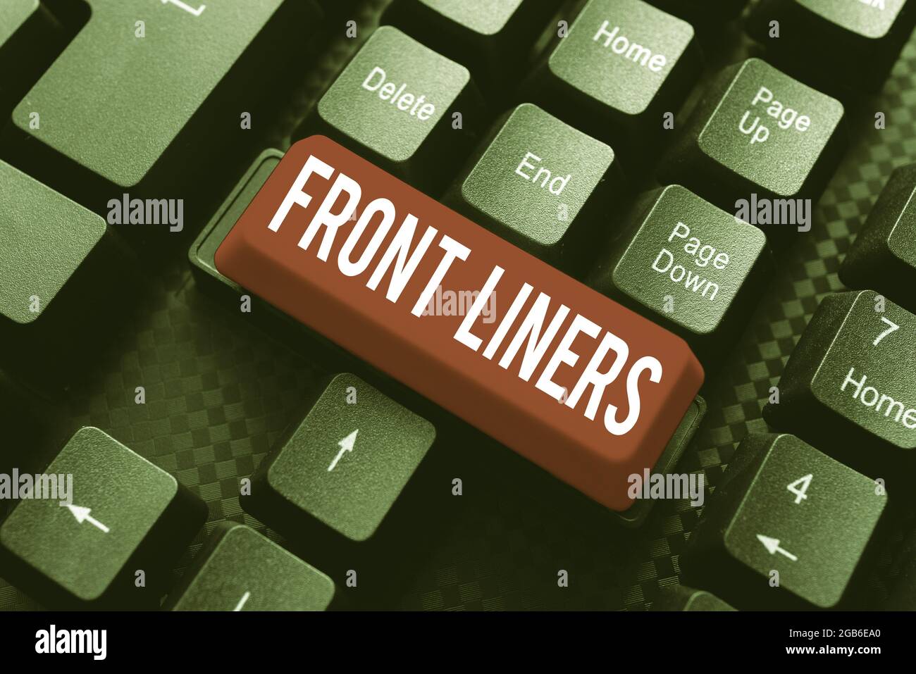 Inspiration showing sign Frontliners, Concept meaning most important or ...