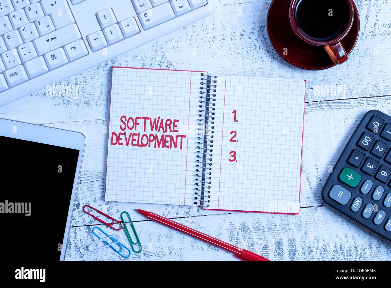 Text sign showing Software Development, Business concept software is created using a specific ...