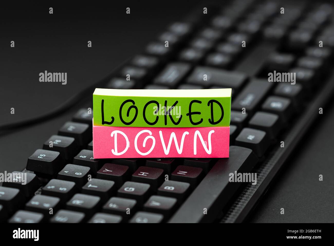 Hand writing sign Locked Down, Business showcase emergency measure ...