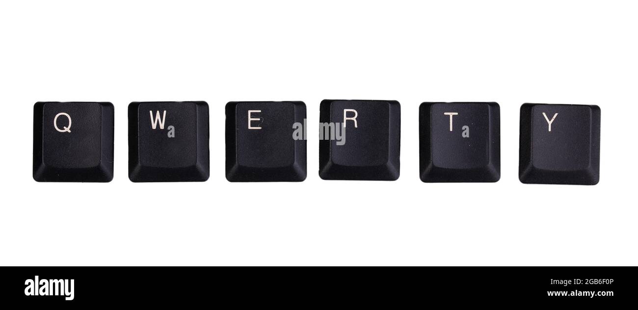 Keyboard keys saying qwerty isolated on white Stock Photo - Alamy