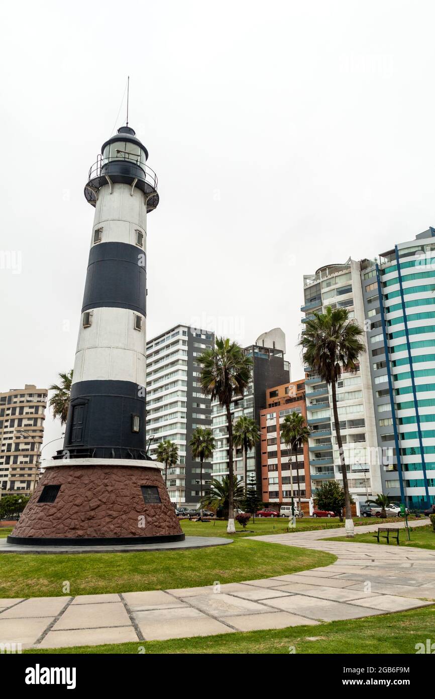 Lighthouse in Miraflores district of Lima, Peru Stock Photo - Alamy