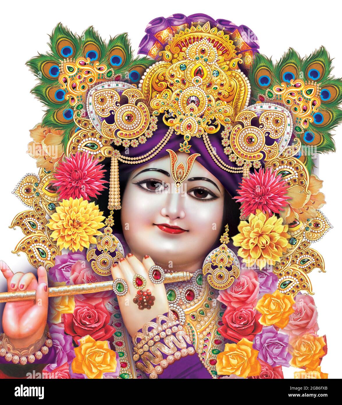 Indian god lord krishna with his flute making magical tunes hi-res ...