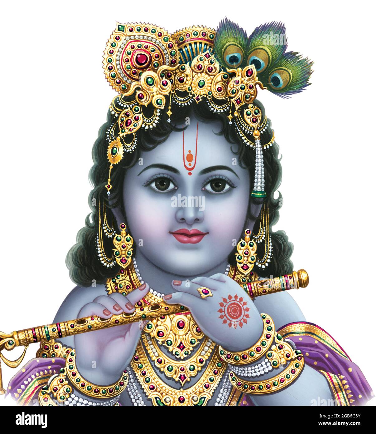Indian god lord krishna with his flute making magical tunes hi-res ...