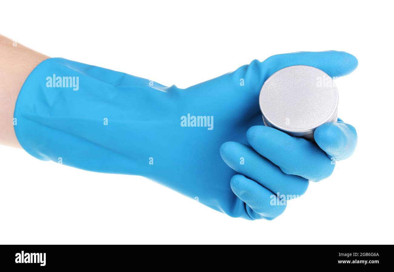 Uranium in hand isolated on white Stock Photo - Alamy