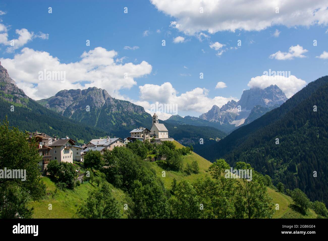 the beautiful landscape at Colle Santa Lucia in the Belluno Dolomites ...