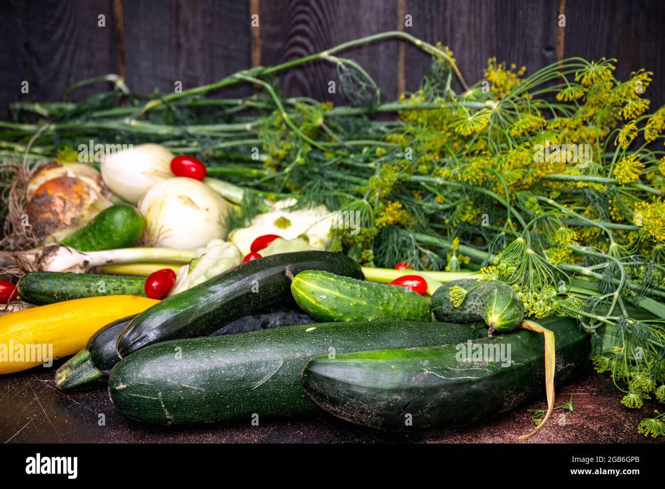 The first harvest of vegetables from the garden Stock Photo - Alamy