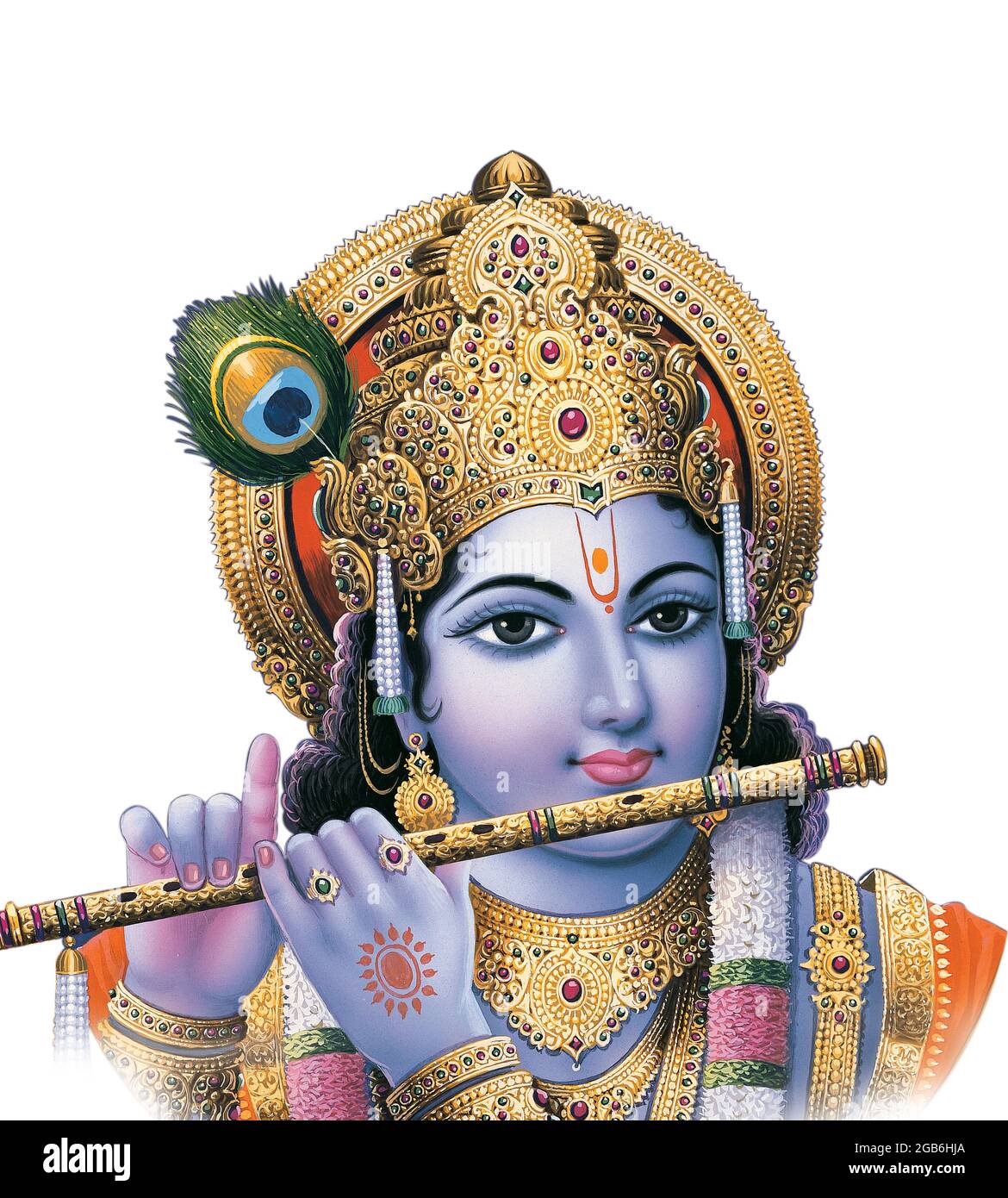 Indian God Lord Krishna with his flute making magical tunes Stock Photo ...