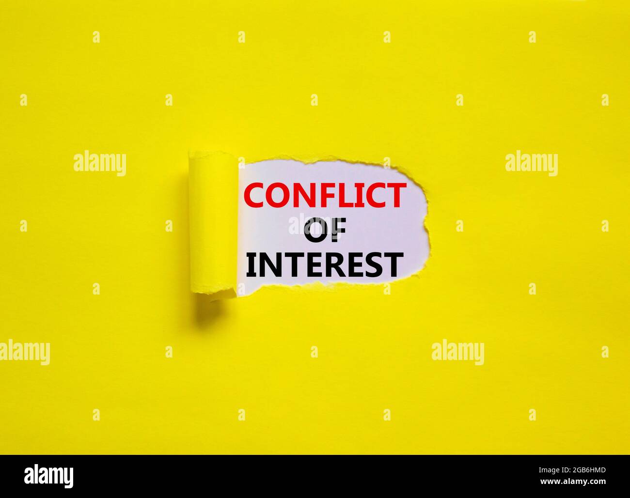 Conflict of interest symbol. Words 'Conflict of interest' appearing ...