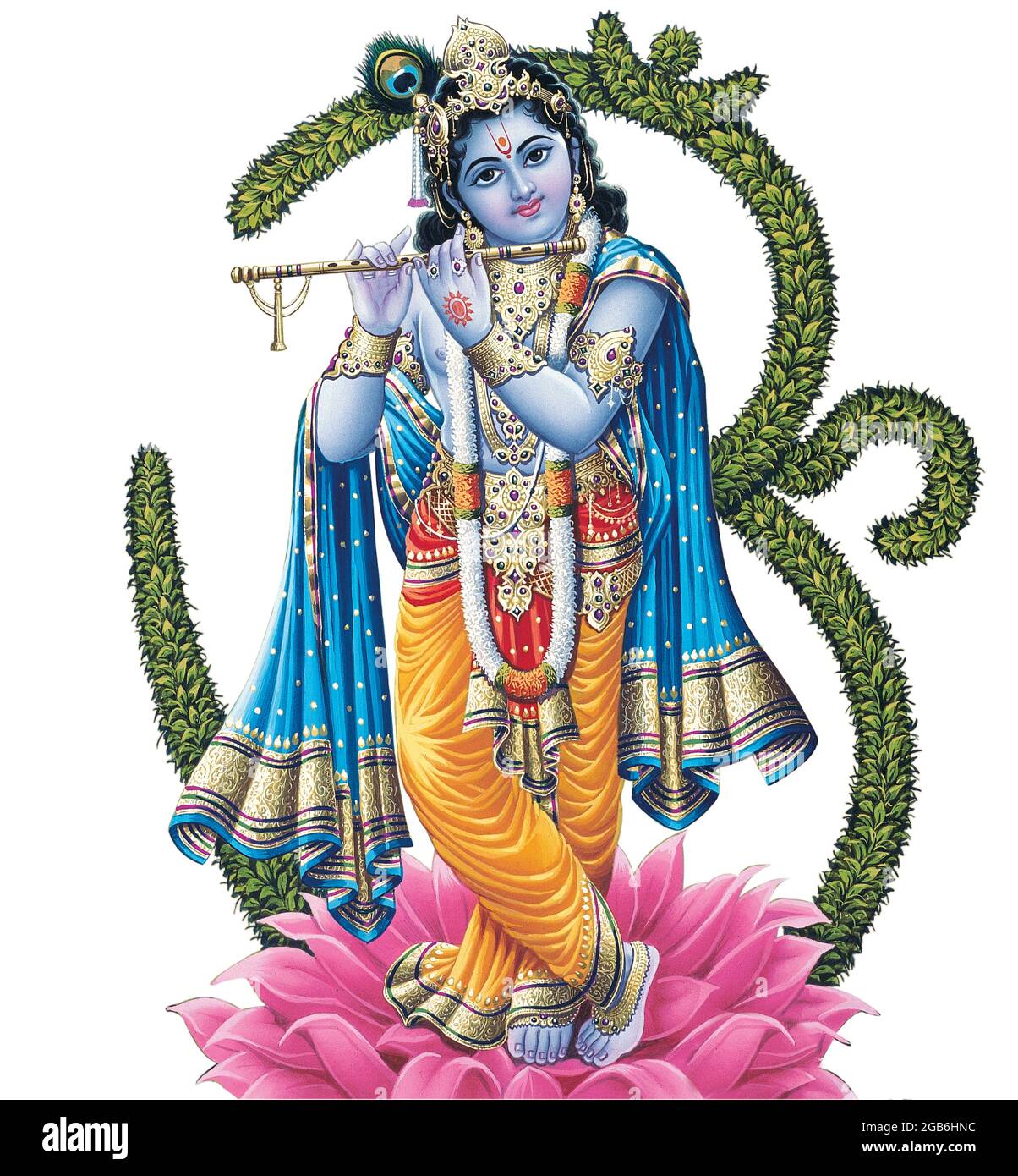 Indian god lord krishna with his flute making magical tunes hi-res ...
